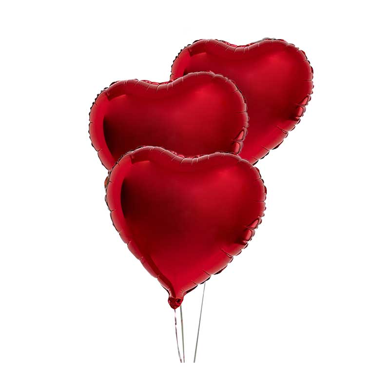 3 Red Foil Ballons | GumleafGifts&Hampers